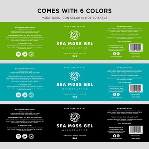 Sea Moss Label, Seamoss Labels, Sea Moss Gel Label, Sea Moss Labels ...