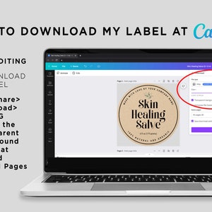 Printable Skin Healing Salve Round Label Sticker, Skincare Balm Round ...