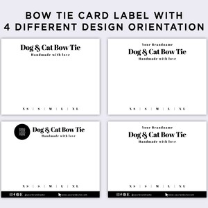 Printable Bow Card Label for Pet Bow Tie Business, DIY Pet Bow Tie Card ...