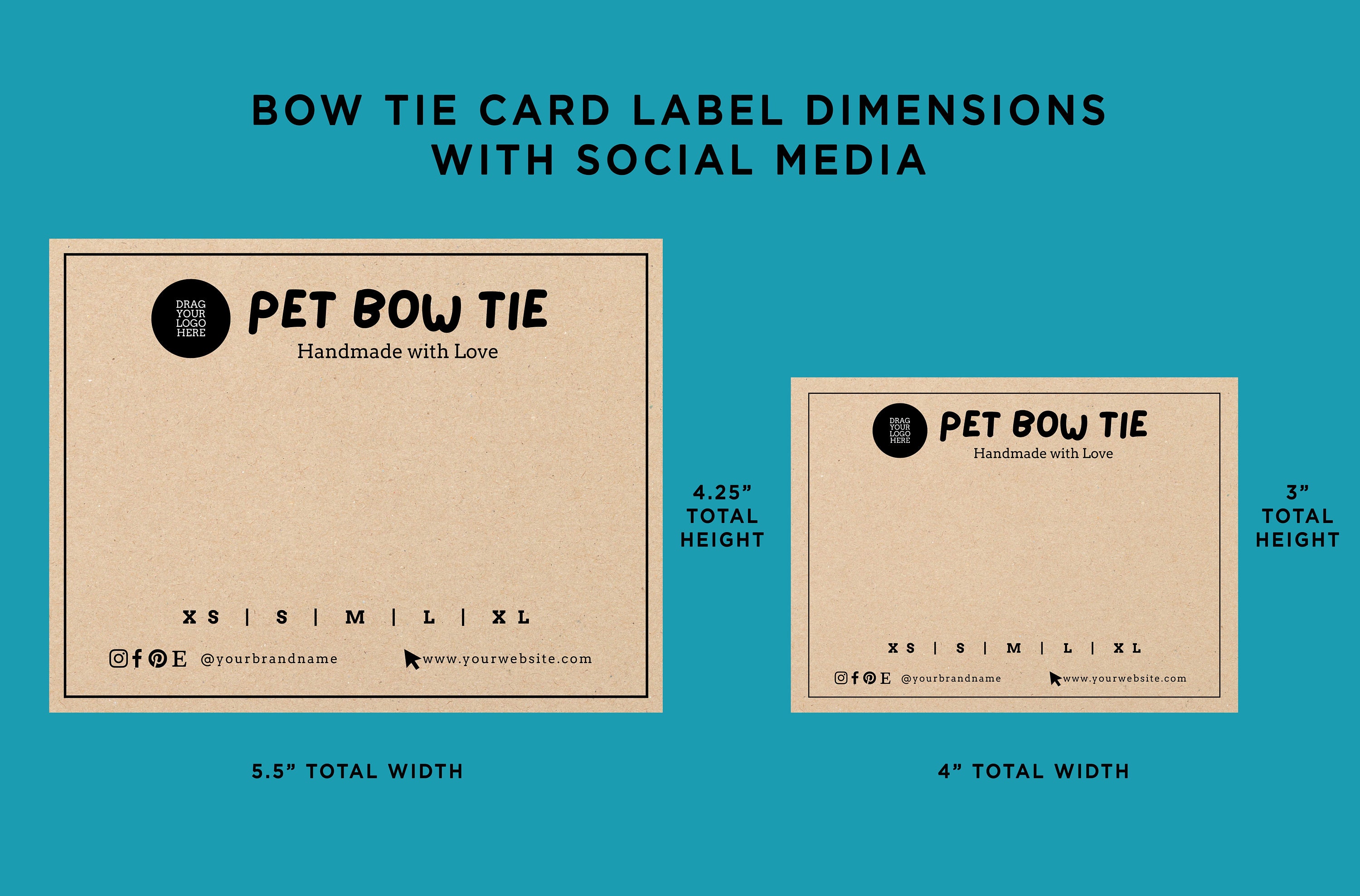 Printable Pet Bow Card Labels, Pet Bow Tie Business Card, Dog Bow Tie ...