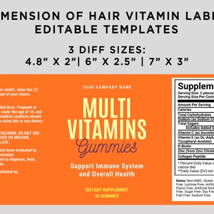 Multivitamins Labels, Gummies Label, Supplement Labels, Pill Bottle ...