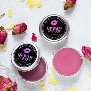 Printable Lip Balm Round Label Sticker, Lip Balm Black Label, Lip Balm ...