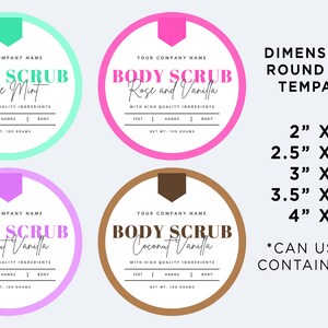 Bath Body Scrub Wrap Label Designs, Sugar Scrub Labels, Soak Salts ...