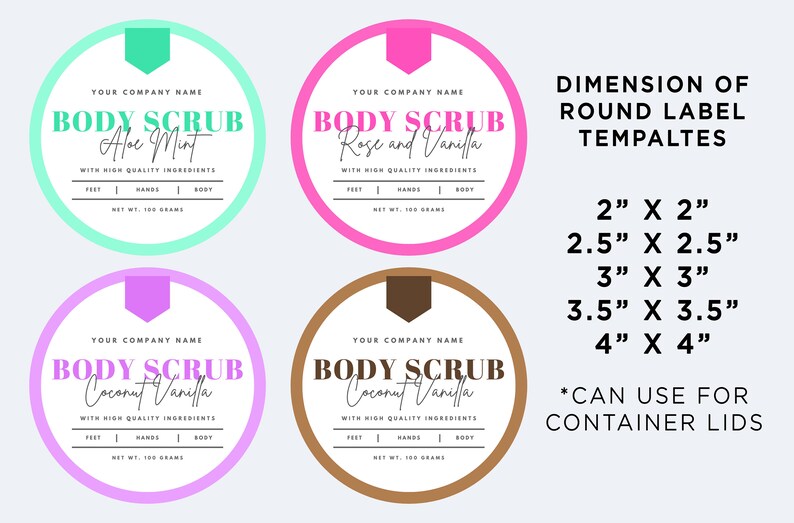 Bath Body Scrub Wrap Label Designs, Sugar Scrub Labels, Soak Salts ...