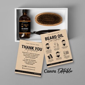 Beard Oil Care Card, Beard Oil Application Guide, Beard Care Gift Set ...