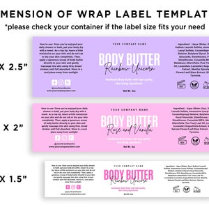 Body Butter Wrap Labels, Whipped Body Butter Labels, Whipped Body ...