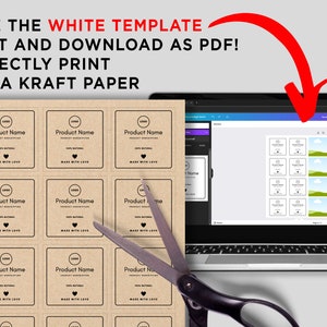 Product Labels, Square Labels, Made With Love Square Labels, Product ...