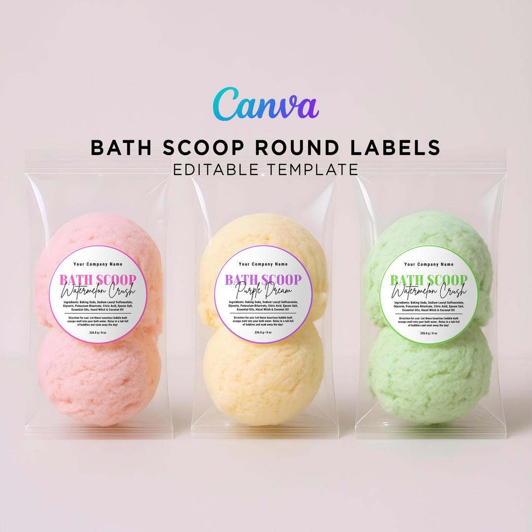 Bubble Scoops Labels, Bath Scoop Label, Bubble Bath Melts, Bath ...