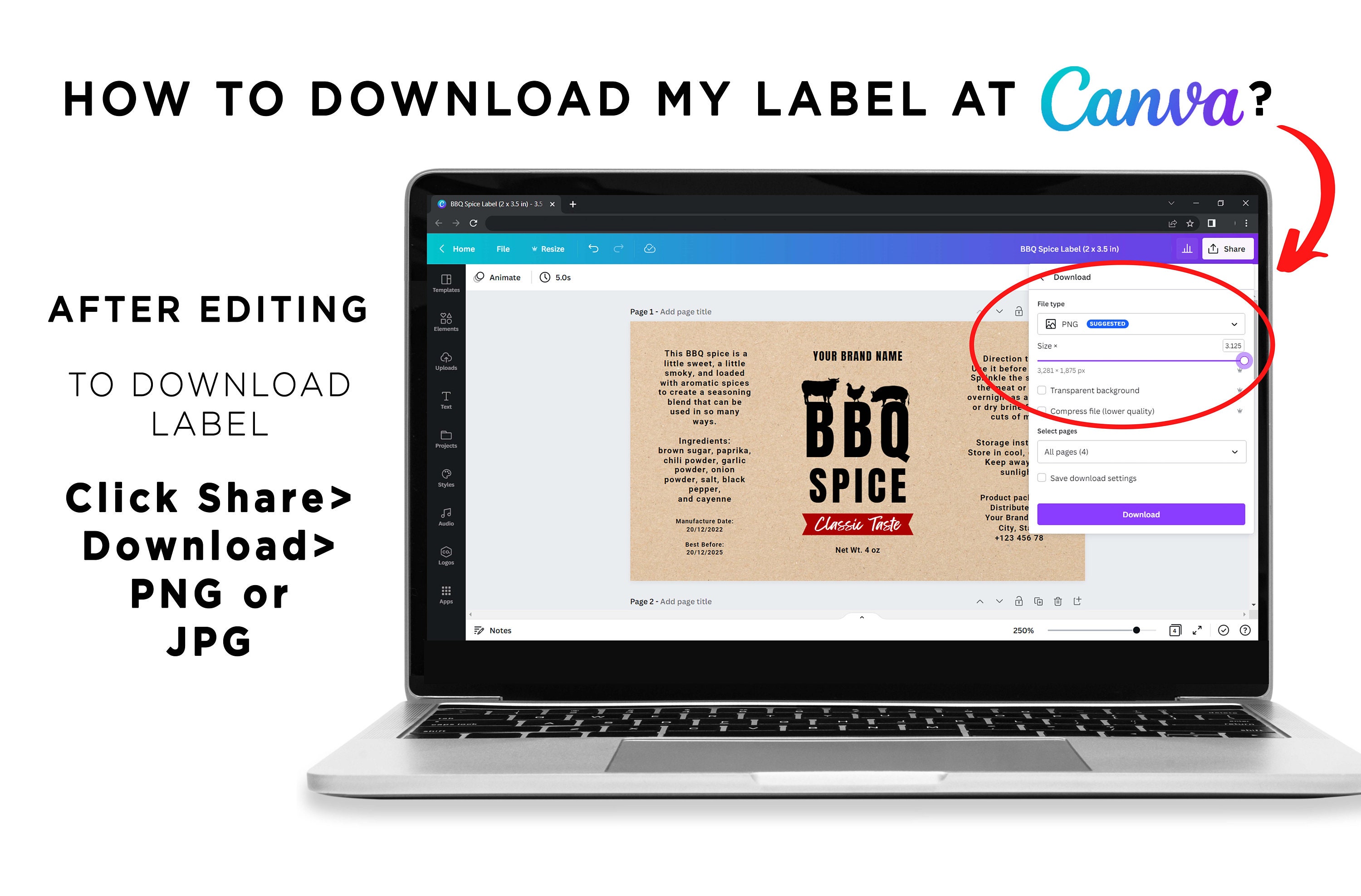 Printable BBQ Spice Wrap Label Design Barbeque Rub 8oz 6oz - Etsy UK