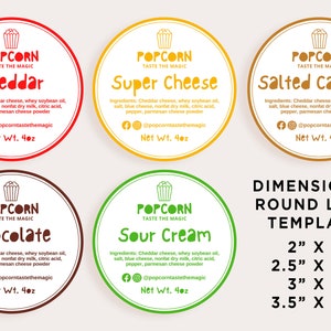 Popcorn Labels, Popcorn Logo, Popcorn Business, Popcorn Templates ...