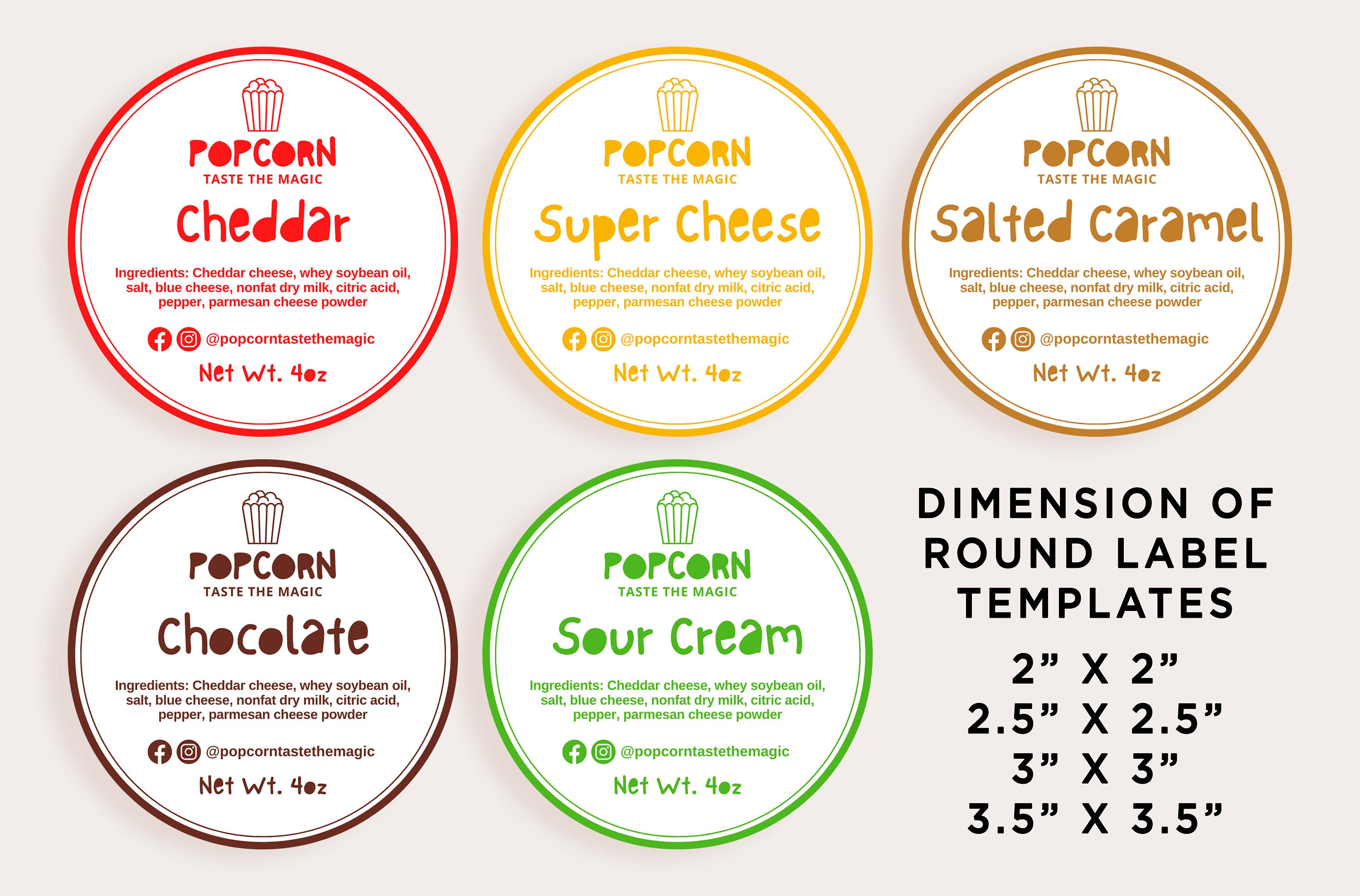 Popcorn Labels, Popcorn Logo, Popcorn Business, Popcorn Templates ...