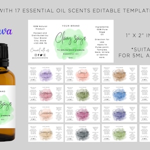 Essential Oil Labels, Dropper Bottle Labels, 5ml Essential Oils, 15ml ...
