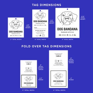 Printable Dog Bandana Label Template Hang Tag Fold Over Tag - Etsy