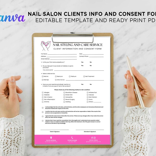 Client Intake Form for Nail Tech - Etsy