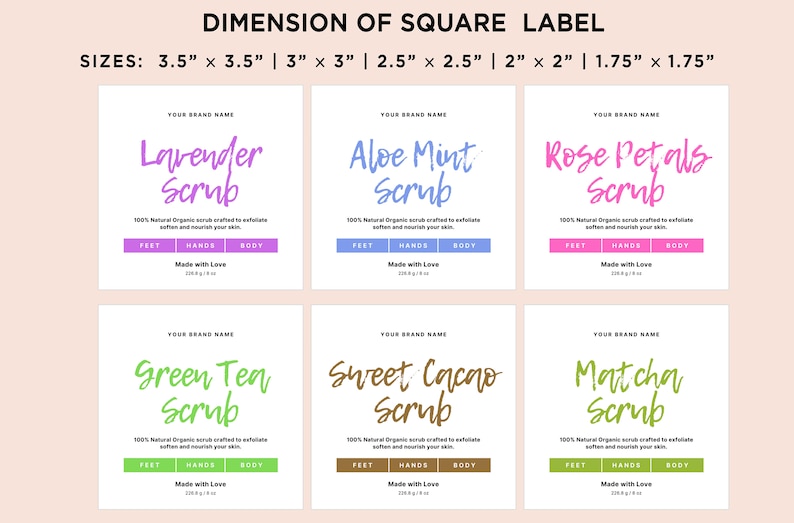 Printable Bath Body Scrub Labels Sugar Scrub Label Soak Salt - Etsy