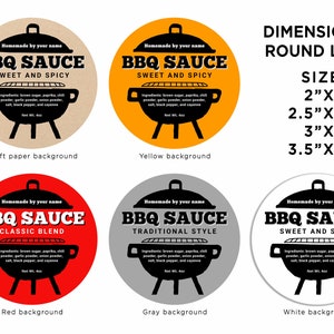Printable BBQ Sauce Round Label, Bbq Sauce Square Label, Editable ...