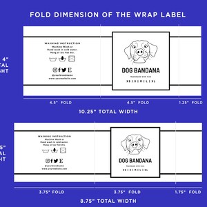 Printable Dog Bandana Label Template Hang Tag Fold Over Tag - Etsy ...