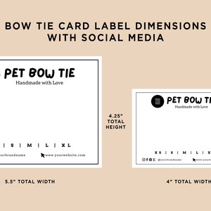 Printable Card for Pet Bow Tie Business, Dog Bow Tie Tags, DIY Pet Bow ...