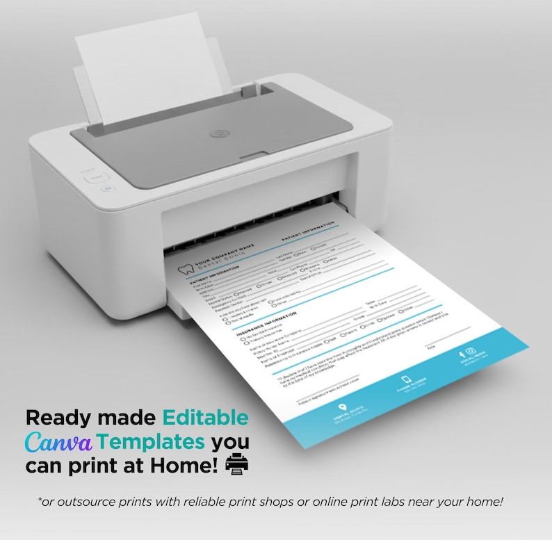 Printable Dental Clinic Patient Information, Dental Office Forms, New ...