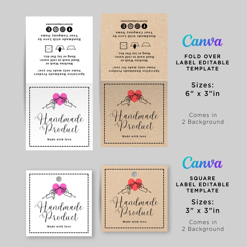 Printable Crochet Labels Handmade Labels for Knitting - Etsy