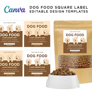 Printable Dog Food Labels, Dog Food Packaging Labels, Pet Treats Pouch ...