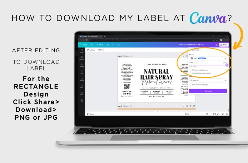 Hair Spray Design Labels Hair Bottle Spray Label Hair Care - Etsy