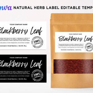 Herbs Labels, Organic Herbs Labels, Herbal Packaging Pouch Label ...