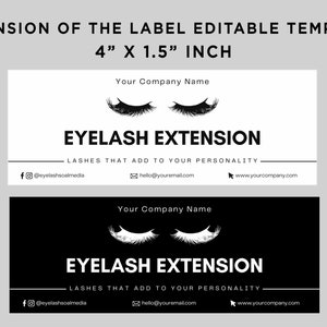 Printable Lash Labels for Eyelash Box, Lash Case Stickers, Lashes Label ...
