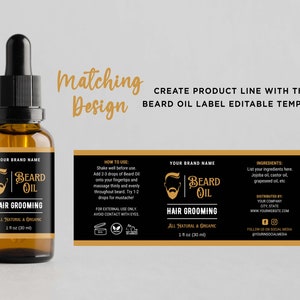 Printable Beard Wax Label, Beard Balm Round Label, Men Care Label ...