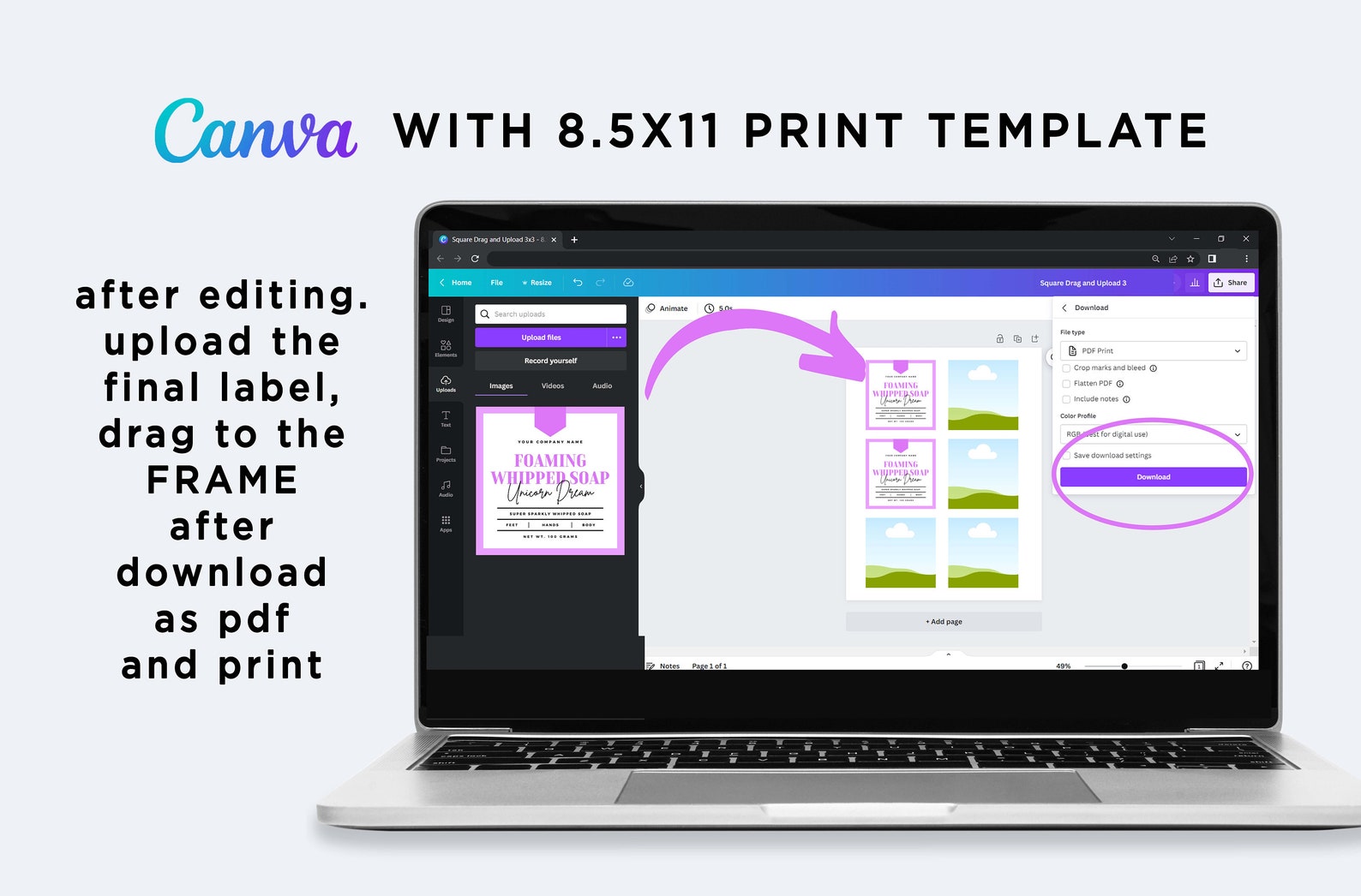Printable Whipped Soap Label, Foaming Whipped Soap, Fluffy Soap Labels ...