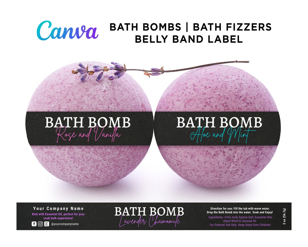 Printable Bath Bomb Band Label Bath Bomb Belly Band Label - Etsy