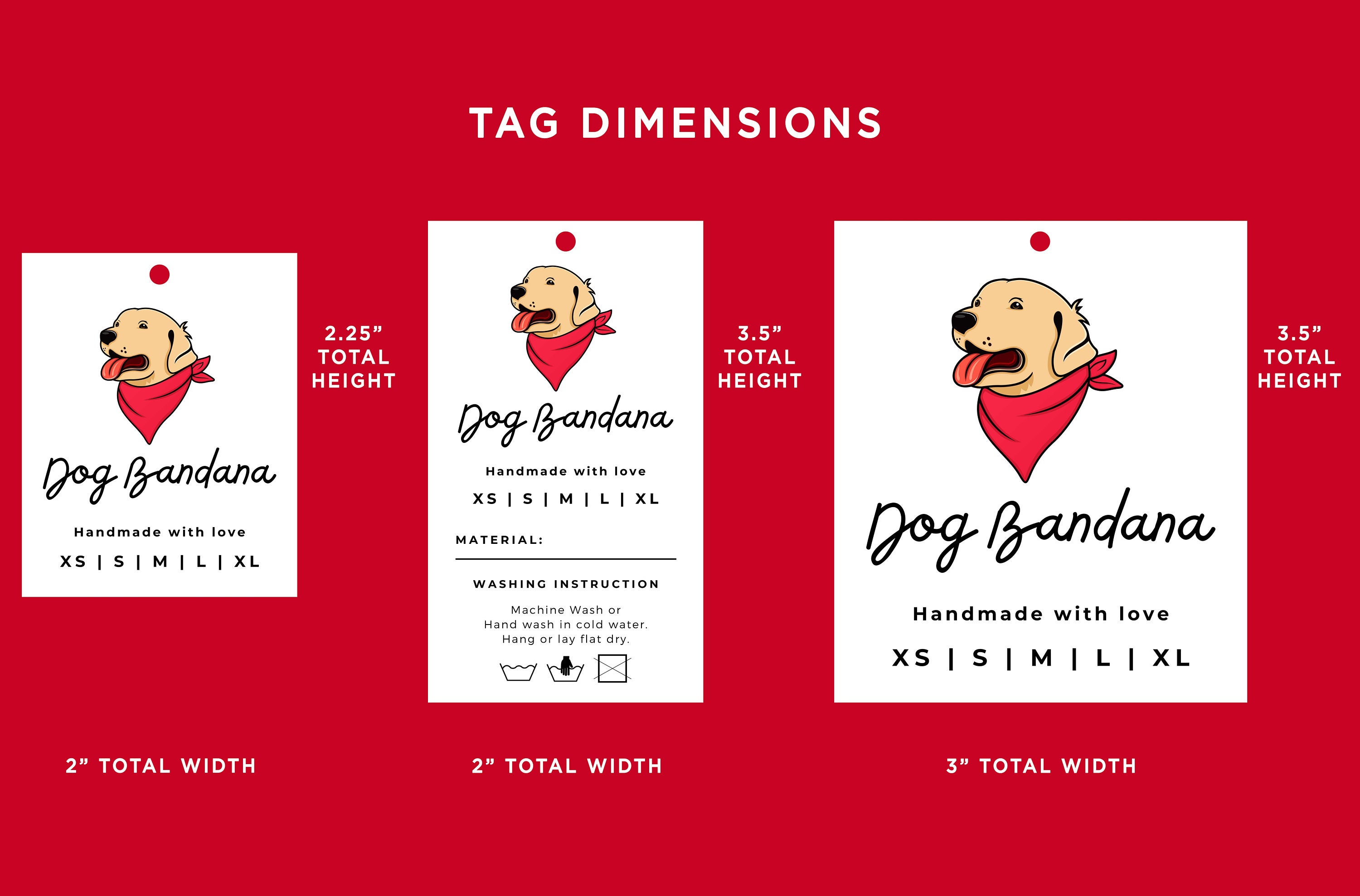 Printable Dog Bandana Label Template DIY Pet Bandana Hang - Etsy Australia