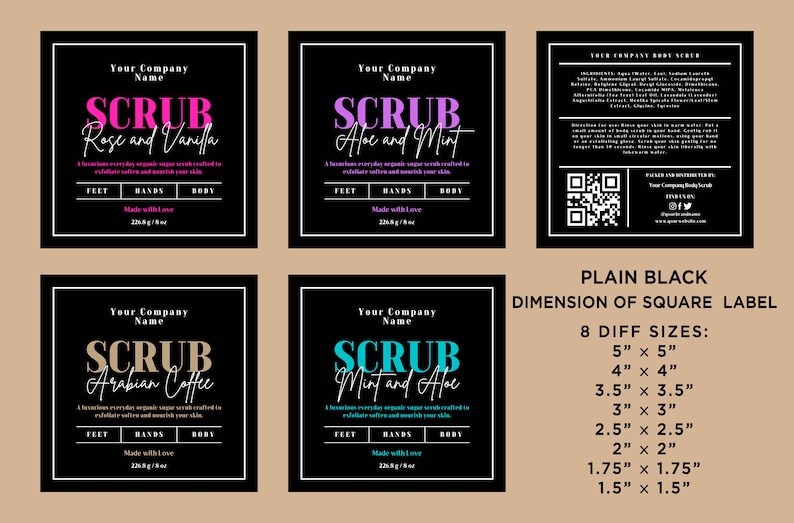 Printable Bath Body Scrub Label Sugar Scrub Label Bath Soak - Etsy