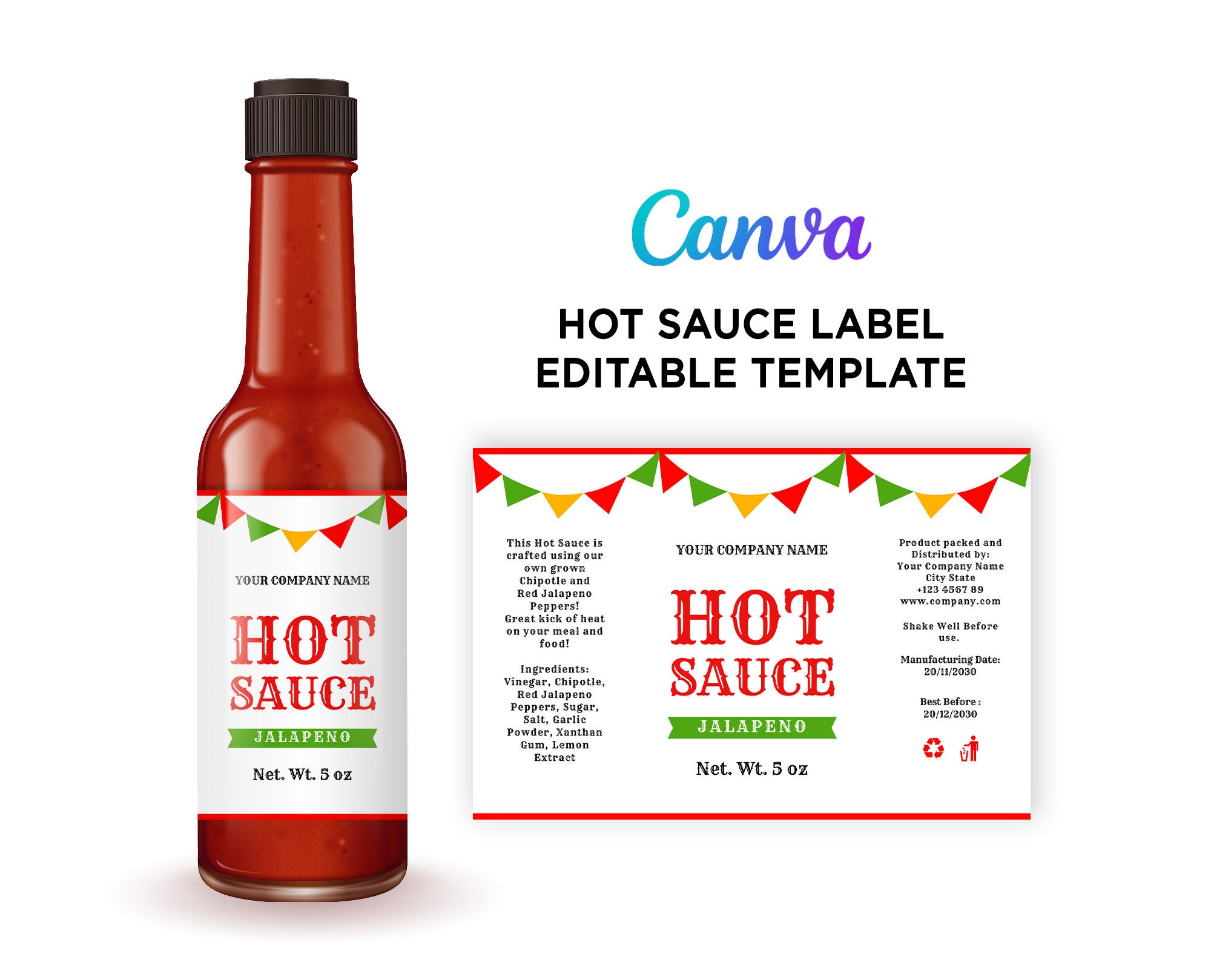 Mexican Hot Sauce Labels