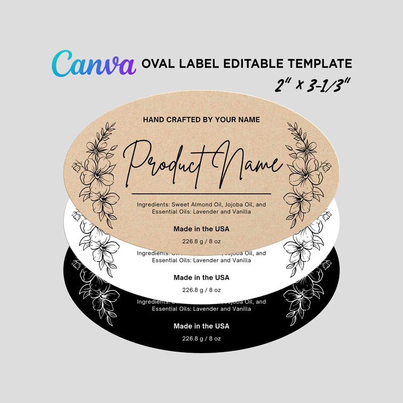 Product Label Template - Etsy