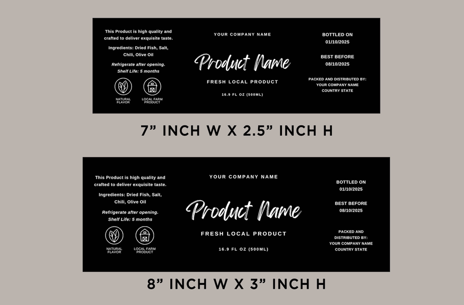 Food Jar Labels, Gourmet Labels, Print Product Label, Jar Label ...