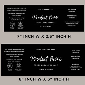 Food Jar Labels, Gourmet Labels, Print Product Label, Jar Label ...