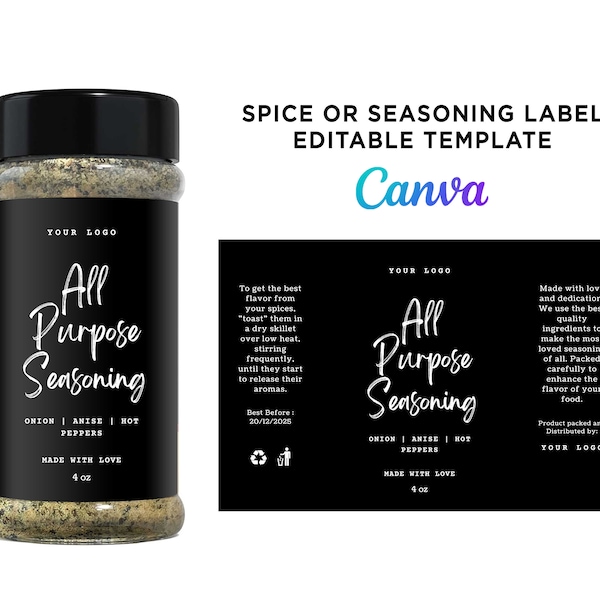 Spice Label - Etsy