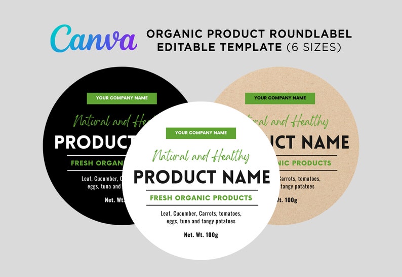 Organic Product Labels, Food Round Labels, Fresh Organic Labels ...