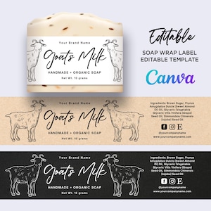 Goat Milk Soap Label, Organic Goat Milk Soap Labels, Custom Soap Labels ...