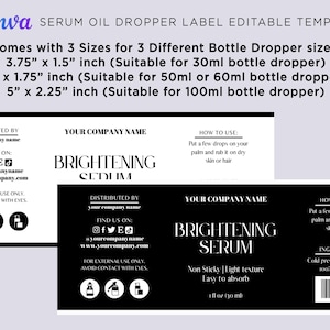 Printable Serum Label, Dropper Oil Labels, Serum Oil Labels, Dropper ...