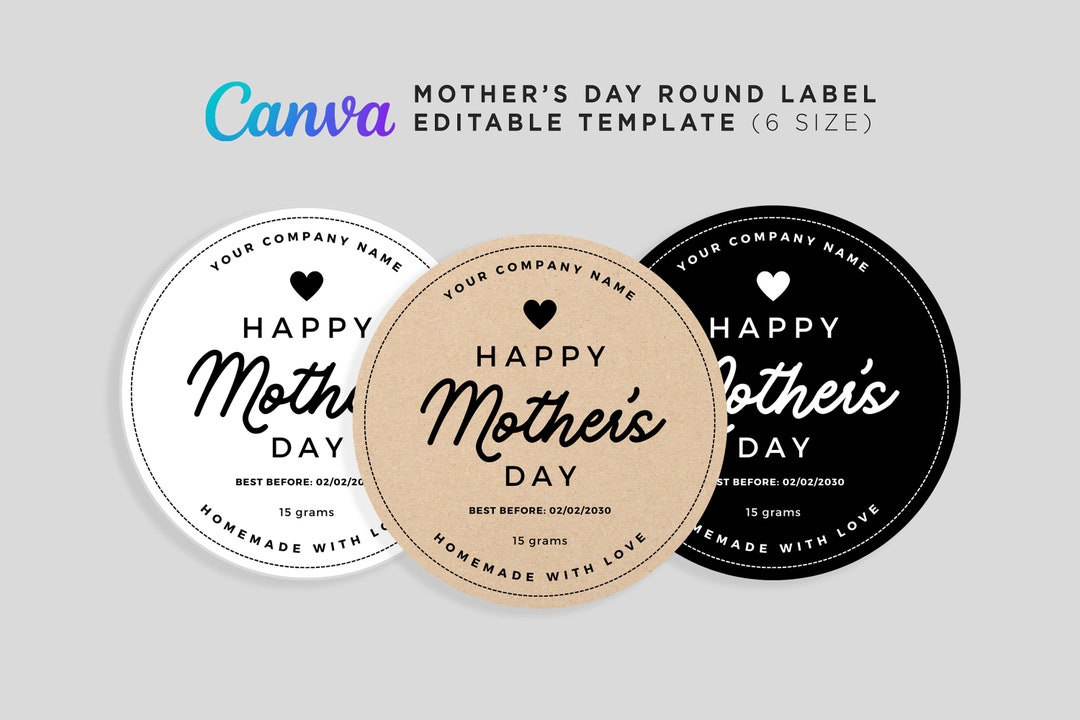 Printable Round Labels Mothers Day Label Mother's Day - Etsy