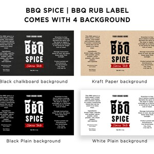 Printable BBQ Spice Wrap Label Design, Barbeque Rub 8oz, 6oz, 4oz BBQ ...