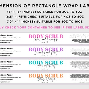 Printable Bath Body Scrub Label for Low Profile Jars, Small Jar Sugar ...