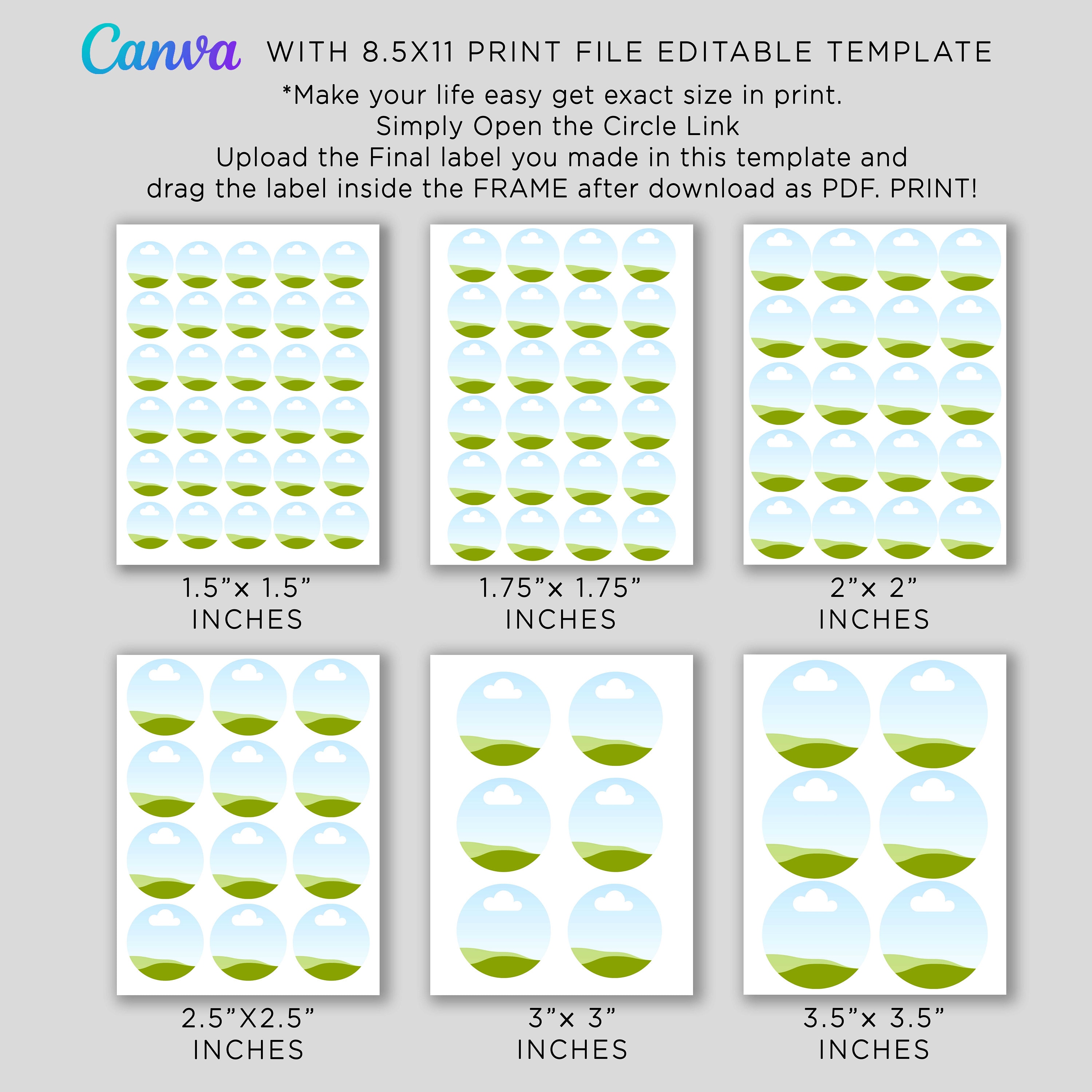 Printable Variant Product Round Label, Circle Label Sticker for Canning ...