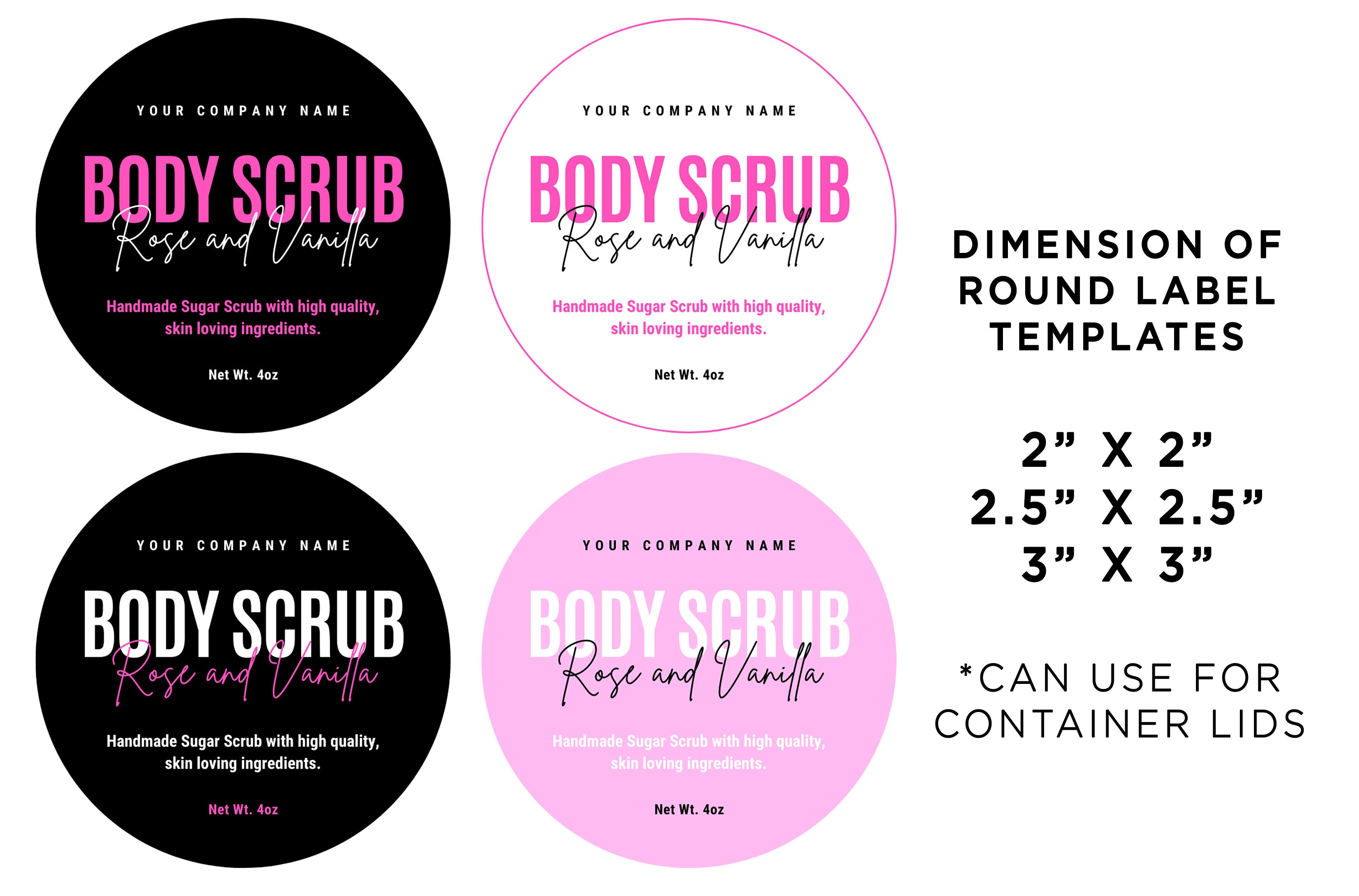 Body Scrub Wrap Labels, Sugar Scrub Labels, Foot Scrub Labels, Bath ...