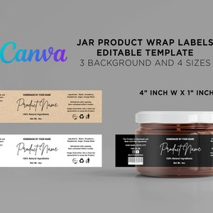 Printable Jar Label Wrap Around Stickers, Mason Jar Labels, Container ...