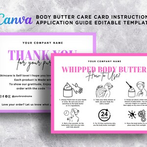 Whipped Body Butter Application Cards, How to Use Whipped Body Butter ...