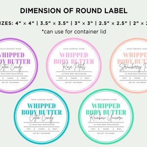 Whipped Body Butter Wrap Labels, Whipped Body Butter Labels, Whipped ...