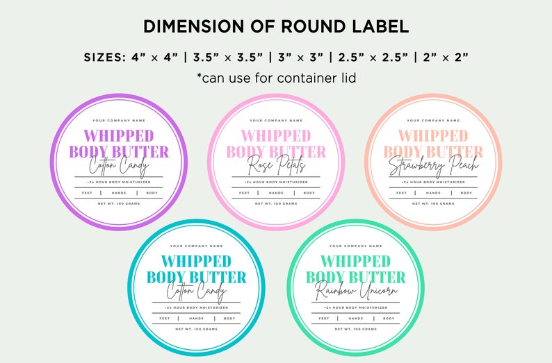 Whipped Body Butter Wrap Labels, Whipped Body Butter Labels, Whipped ...